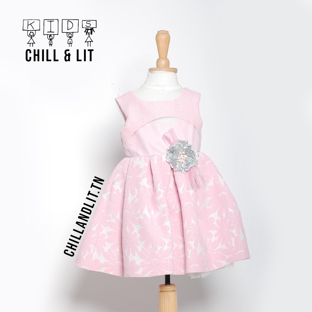 Robe Fillette Avec Fleur en Sequin | Chill&Lit