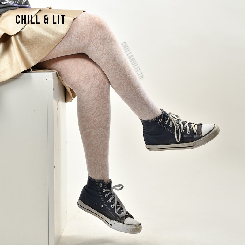 Collant Fillette Voile Motif Feuille |Chill&Lit Tunisie