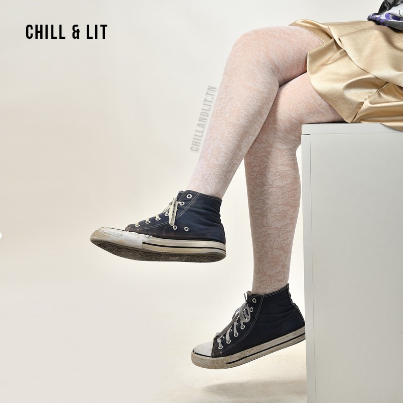 Collant Fillette Voile Motif Feuille |Chill&Lit Tunisie